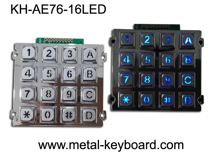 Illuminated Indoor Access Control Metal Keypad with 16 Back - light Keys